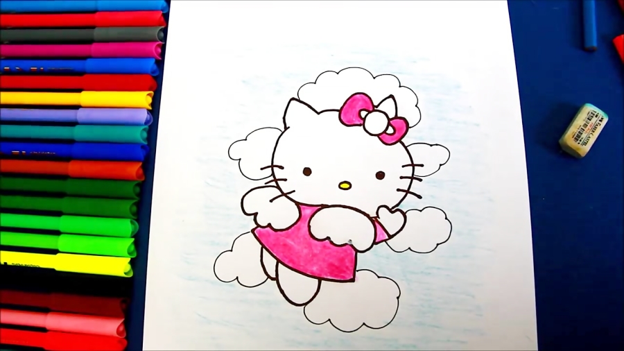 How to draw Hello Kitty little angel