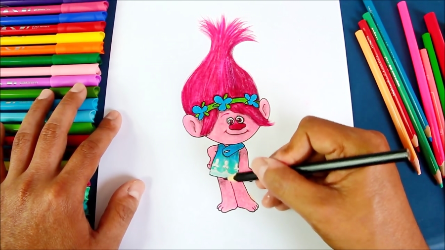How to draw Princess Poppy (Trolls)