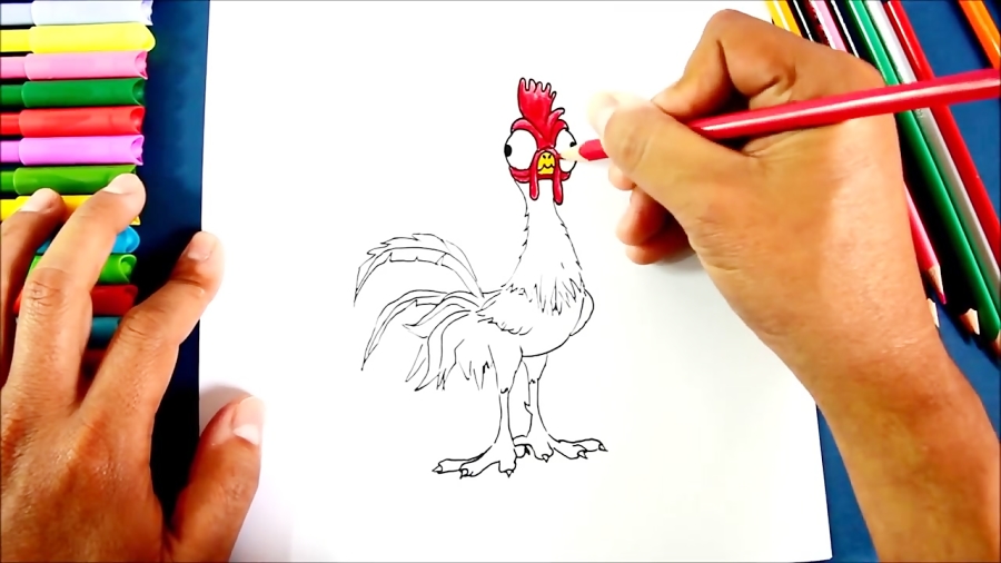 How to draw HeiHei the rooster from Moana Movie