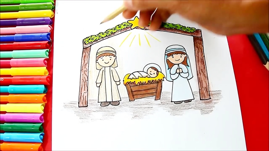How to draw the Birth of Jesus