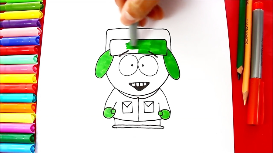 Cómo dibujar a Kyle Broflovski de South Park (paso a paso)