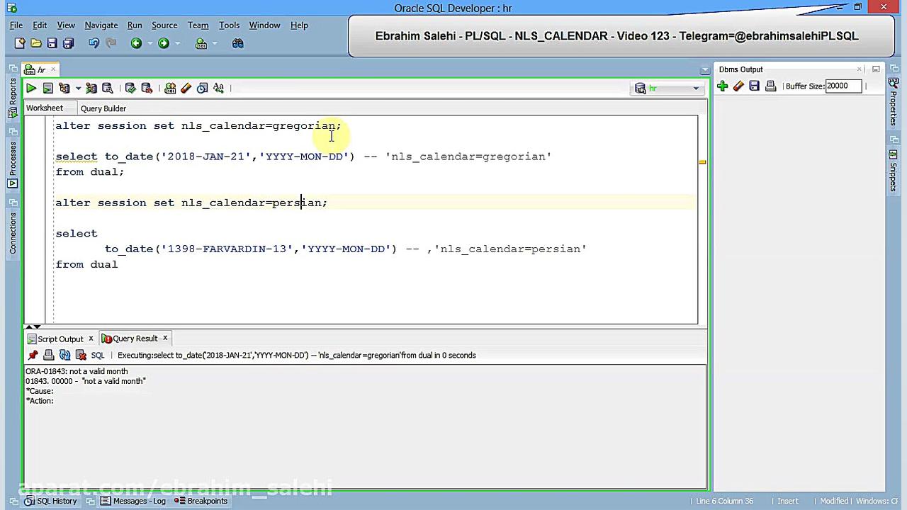 PLSQL_123- آشنایی با NLS_CALENDAR
