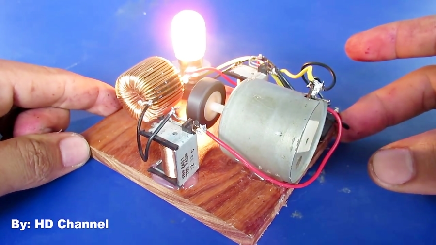 Easy Free energy light bulb generator Motor with Wire self running machine
