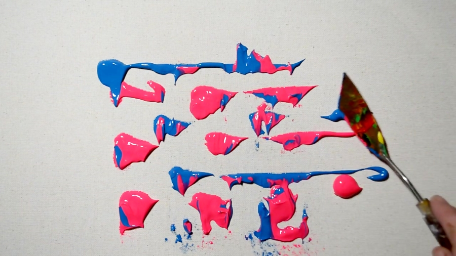 Easy Abstract Painting - Palette Knife and Swipe Technique