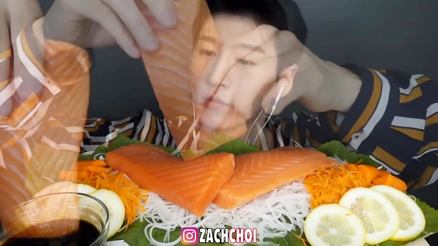 *ASMR* SALMON SASHIMI (SAVAGE EATING SOUNDS) No Talking
