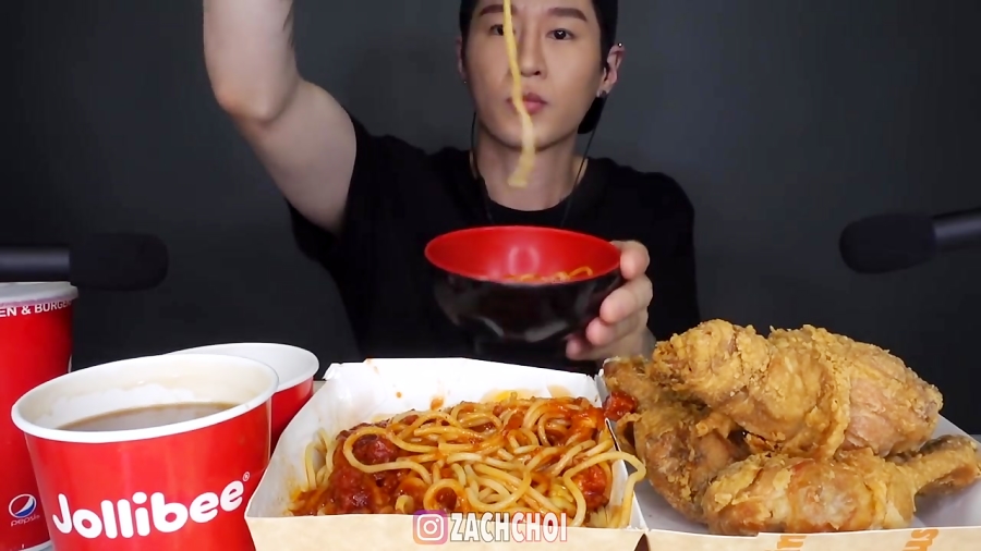 *ASMR* JOLLIBEE MUKBANG (No Talking) Eating Sounds | Zach Choi ASMR
