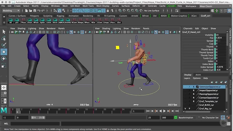 Cycling Keyframes in Maya
