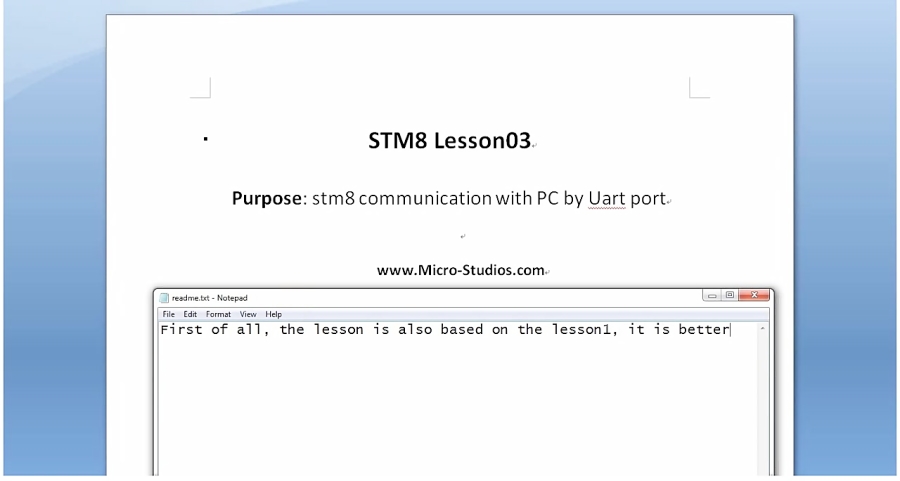 STM8 Lesson03 Uart Port communication