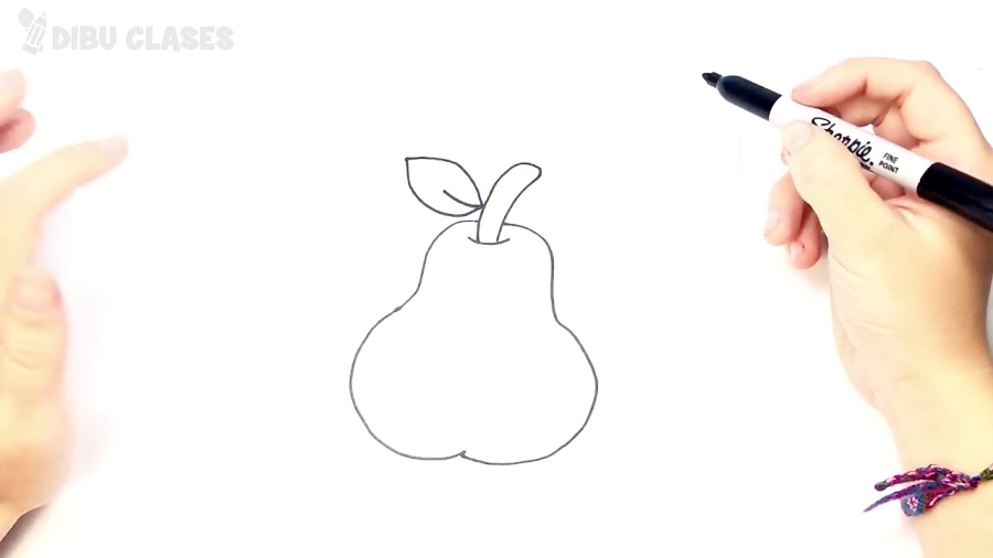 Cómo dibujar un Pera paso a paso | Dibujo fácil de Pera y Frutas