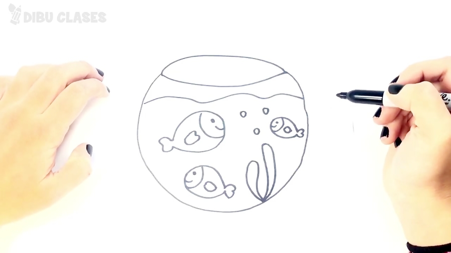 Cómo dibujar un Pecera paso a paso | Dibujos Fáciles