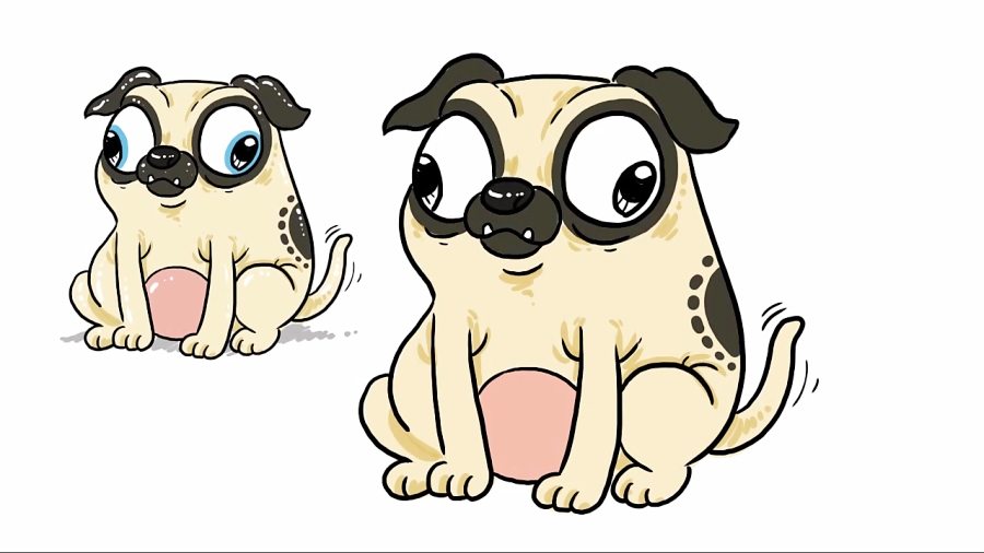 How To Draw and Colour A Cute Pug step by step ~easy