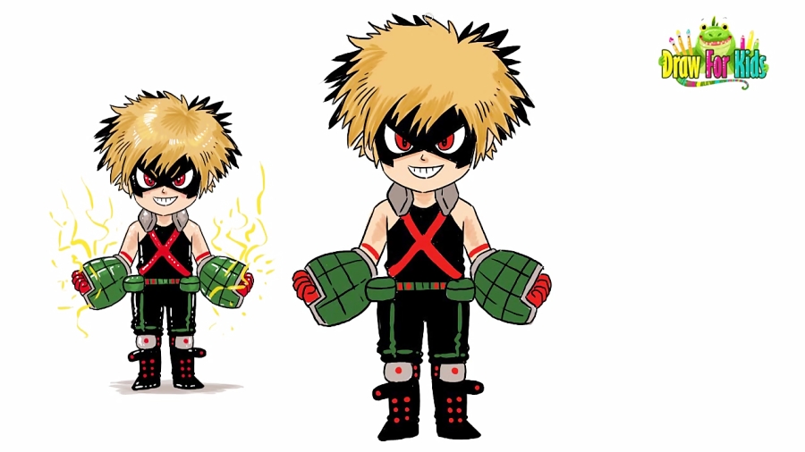 How To Draw and Coloring Katsuki Bakugo | Boku no Hero Academia easy