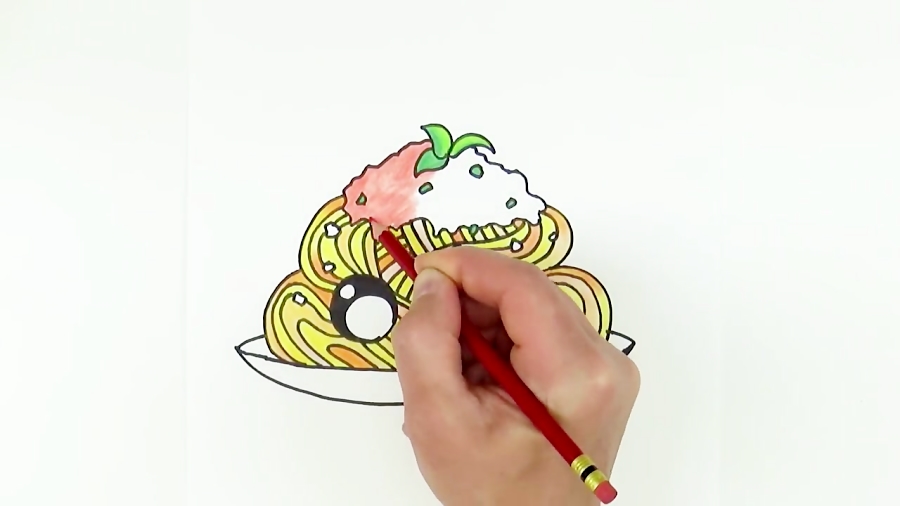 How to Draw Spaghetti Pasta Cute Kawaii Food Drawing