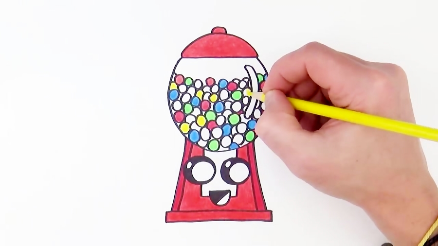 How to Draw Gumball Machine Cute Drawing for Kids