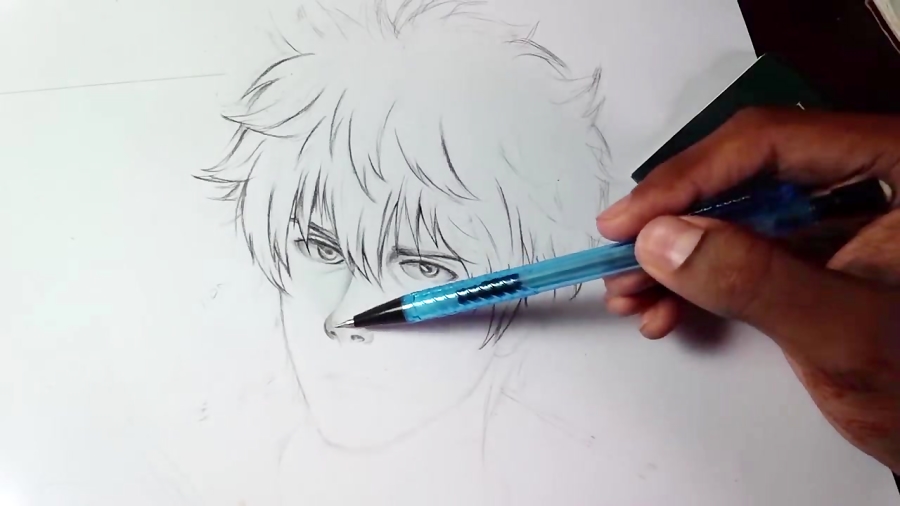 How To Draw Realistic Anime Character (Sakata Gintoki ) Beginner Tutorials