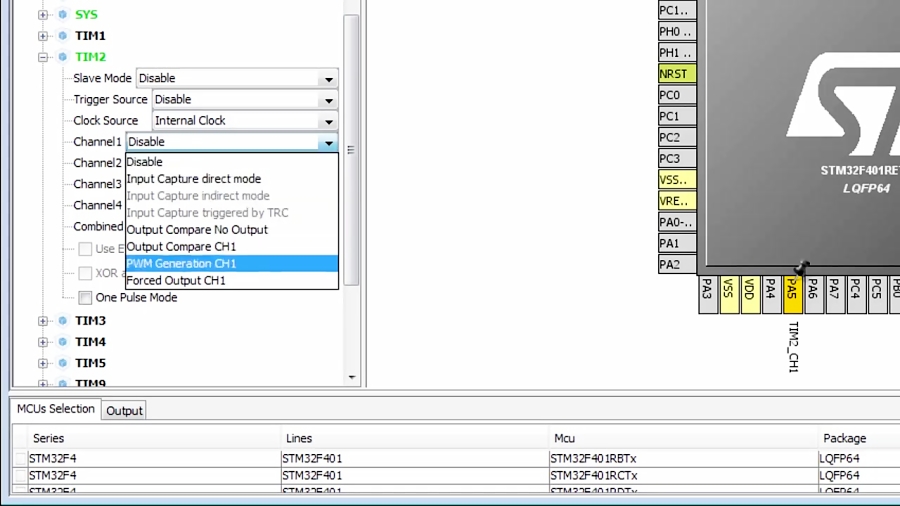 راه اندازی PWM STM32