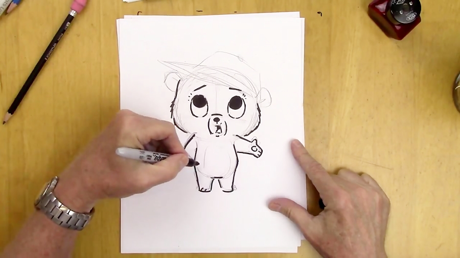 How to Draw a Cartoon Bear - for Beginners