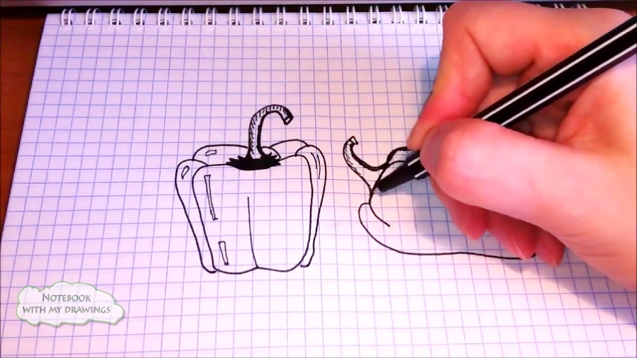 Simple drawings #11 How to draw a pepper
