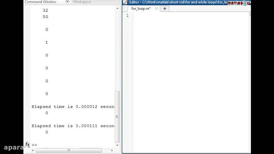 نکات کلیدی matlab - حلقه for