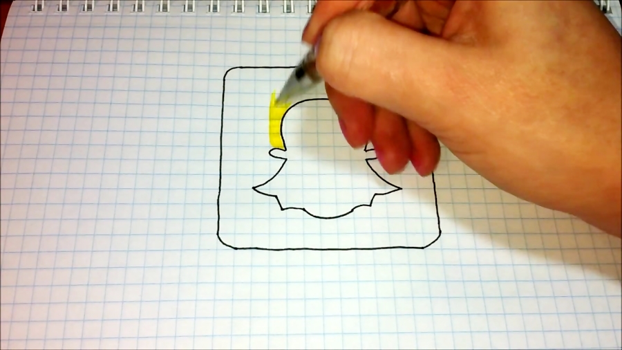 Easy drawings #254 How to draw Snapchat Logo / drawings for beginners