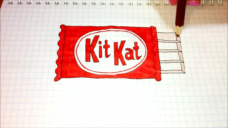 Easy drawings #285 How to draw a chocolate KIT KAT / drawings for beginners