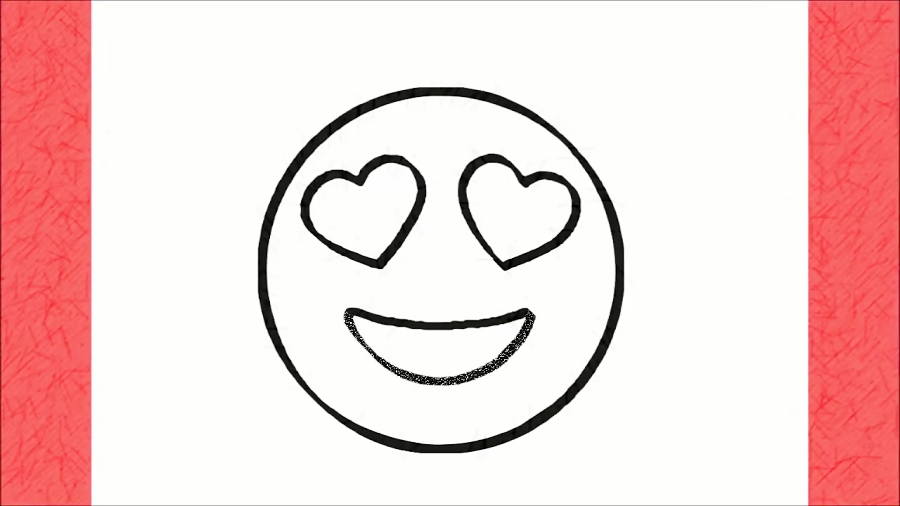 HOW TO DRAW A HEART EYES EMOJI