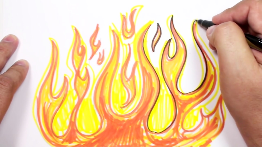 How to Draw Flames - Graffiti Fire Drawing Lesson - Art for Kids MAT