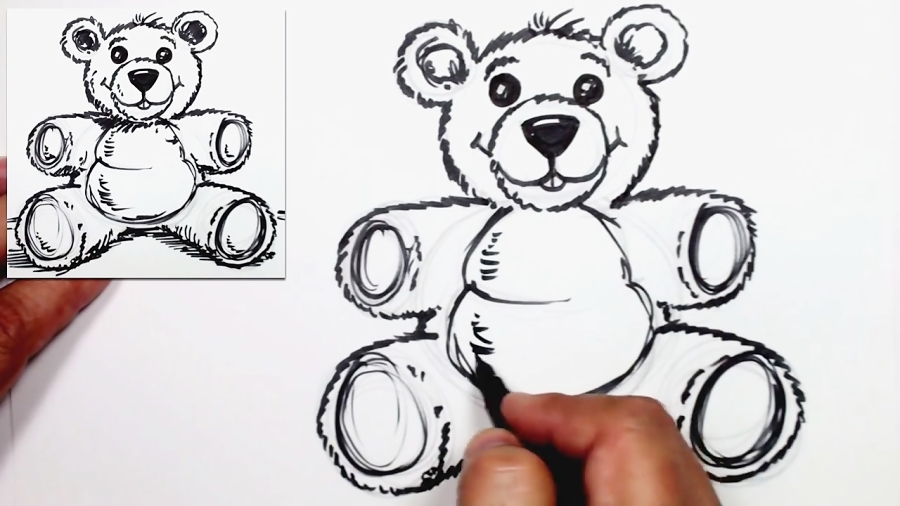 How to Draw a Teddy Bear - Art for Kids - Draw a Bear | MAT