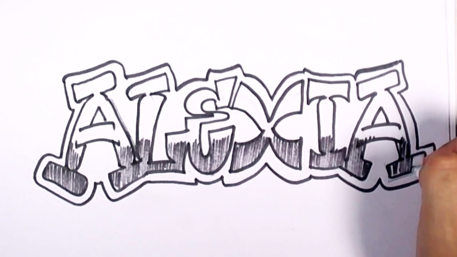 Graffiti Writing Alexia Name Design #30 in 50 Names Promotion | MAT