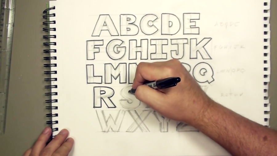 How to Draw Block Letters Alphabet - Hand Lettering - Art for Kids | BP
