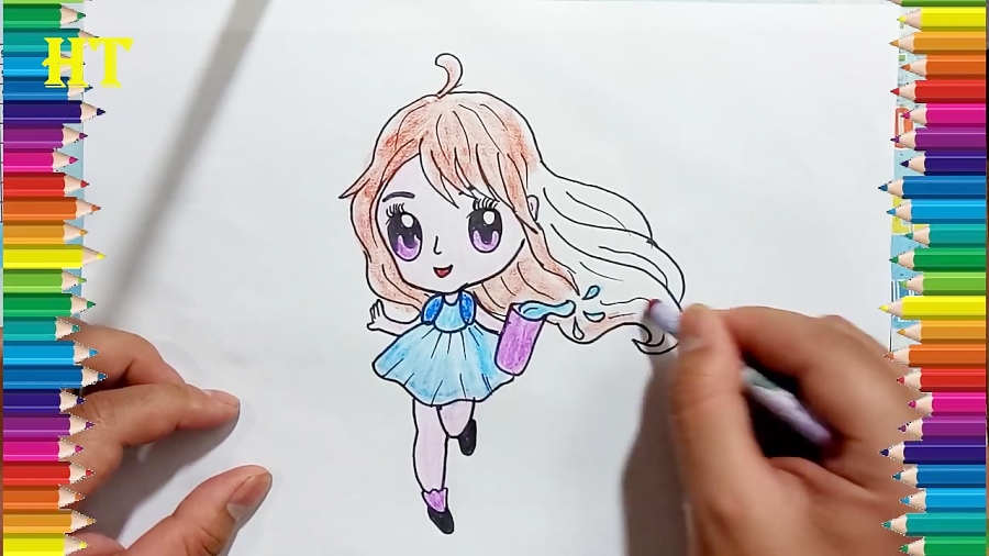 How to draw a anime girl cute and easy - Baby girl drawing step by step
