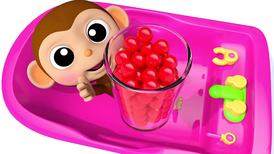 Learn Colors with Baby Monkey Bath Time Finger Family Song for Kid