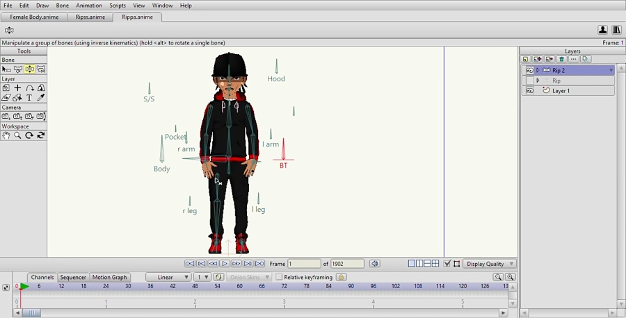 Best 2.5d Moho (Anime Studio) Rig Demo - fully working 360 everything