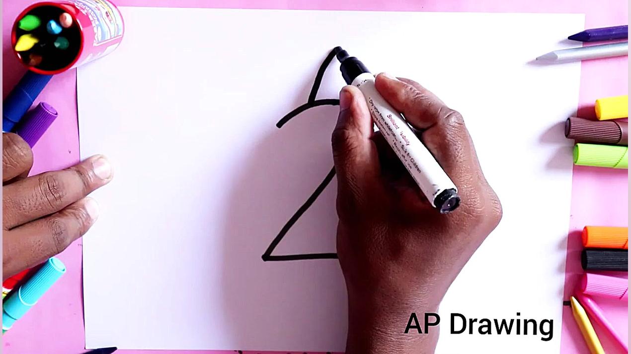 HOW TO TURN NUMBER 2 INTO A CARTOON RABBIT ! LEARN DRAWING ART ON PAPER ...