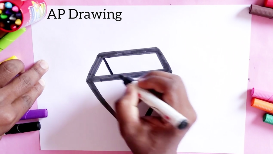 Easy Drawing ! How To Draw Diamond Step by Step For Kids - doodle art ...
