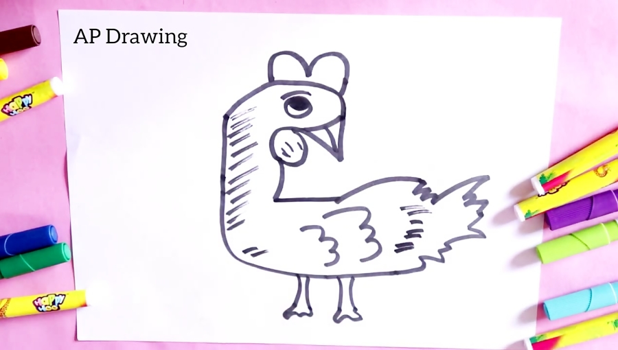 Easy Drawing ! how to draw bird from 123 Number step by step