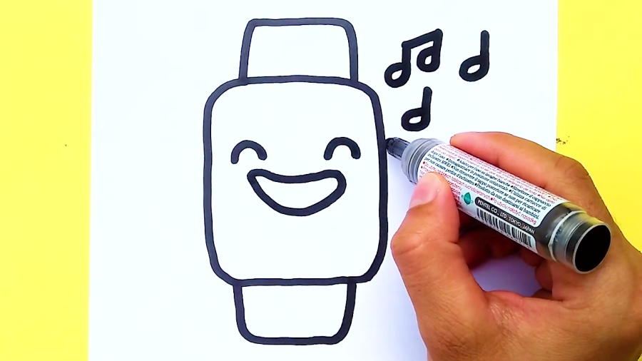 How to draw a cute Smartwatch, Draw cute things