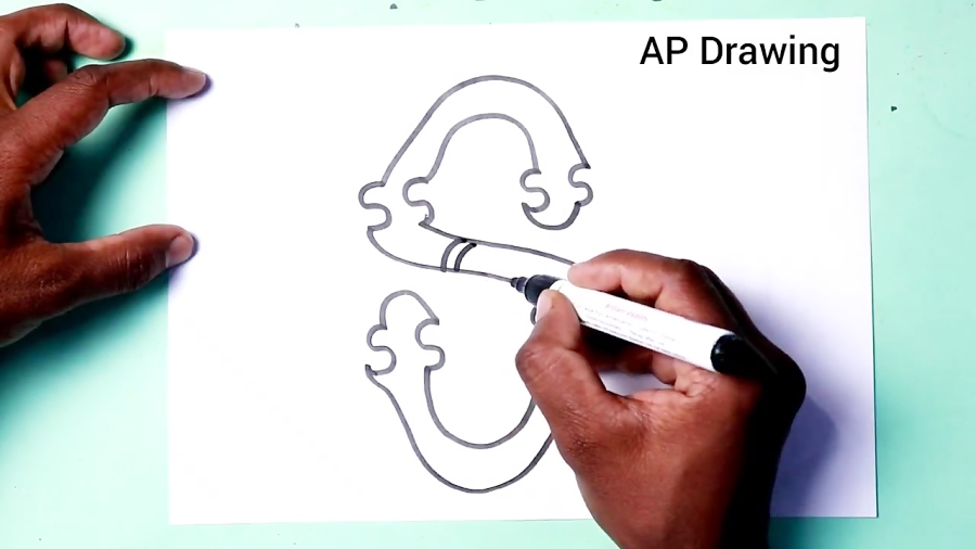 Easy Drawing ! how to draw letter S from SSSS step by step