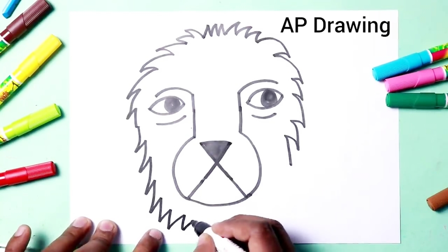 How to draw Lion from - X11 step by step