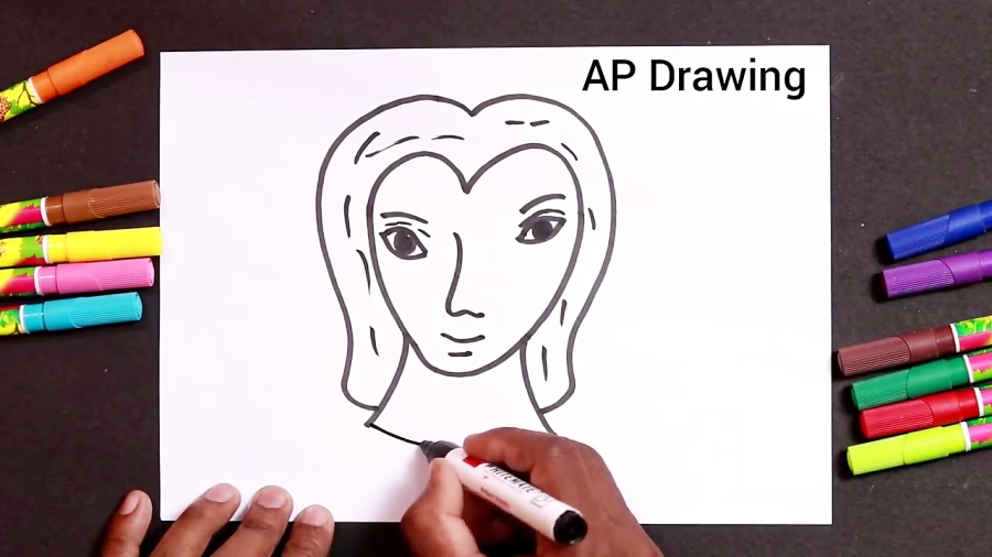 How to draw cute Girl from 3 number step by step Easy Drawing for kids