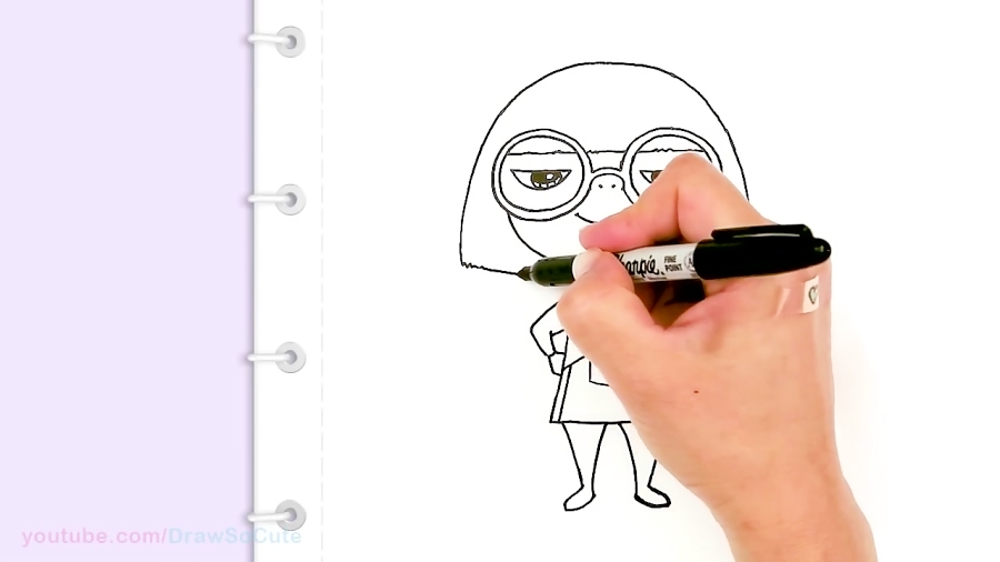 How to Draw Edna Mode Easy | The Incredibles