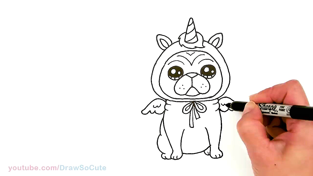 how to draw a pugicorn