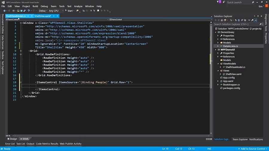 WPF Controls with MVVM: ItemsControl