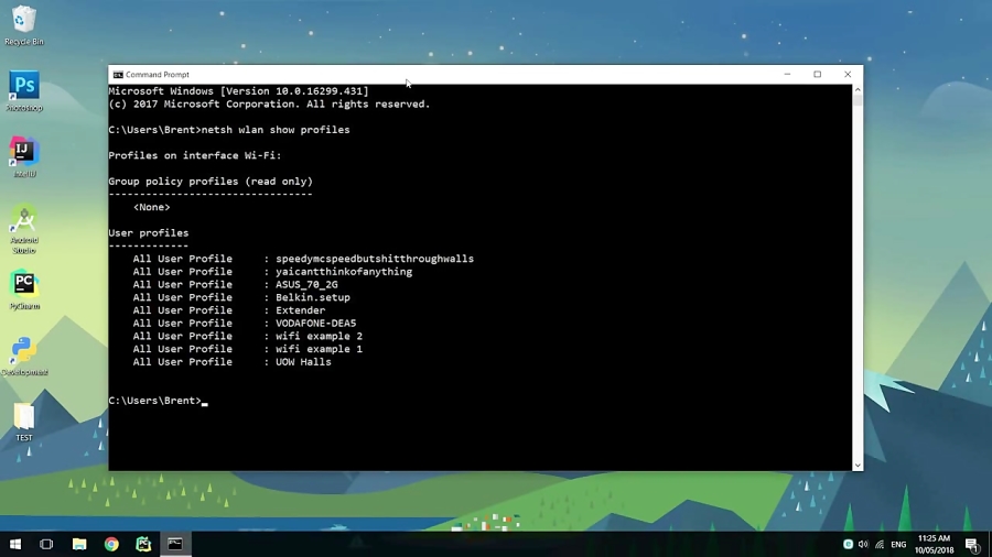 Get Stored WIFI Passwords With Python