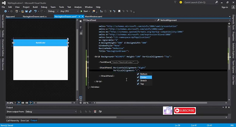 C# | WPF | XAML | Navigation Drawer | Visual Studio | Windows - YouTube