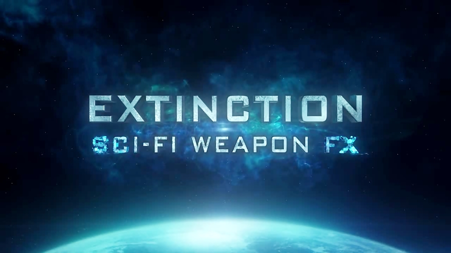 مجموعه فوتیج موشن گرافیک افکت سلاح پیشرفته Extinction Sci-Fi Weapons FX 4K