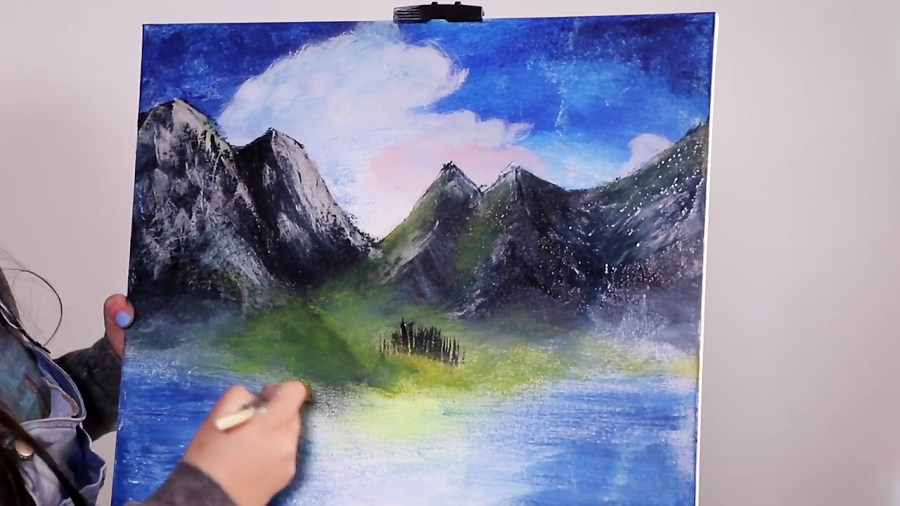 Following a Bob Ross Tutorial Using SLIME SUPPLIES..
