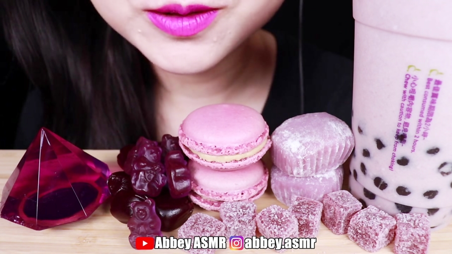 ASMR Eating Diamond Jelly, Gummy Bears, Macarons, Mochi Boba tea | Inspire