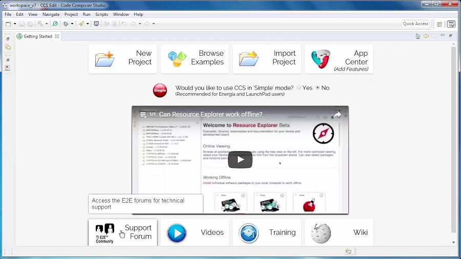 Getting Started with Code Composer Studio v7