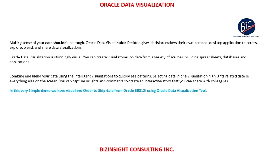 Oracle Data Visualization Dashboard for EBS Order to Ship flow